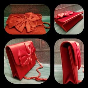 Accessory Lady | Bags | Vintage Red Satin Evening Clutch | Poshmark